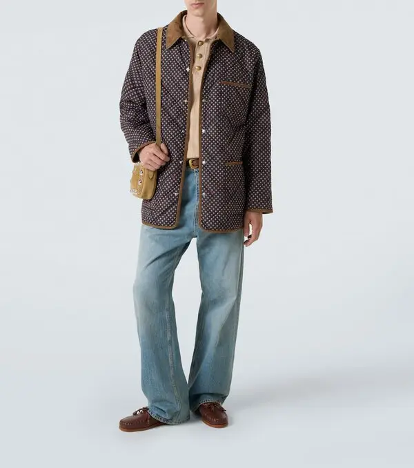 Valentino Garavani Polka-dot Quilted Jacket - Brown