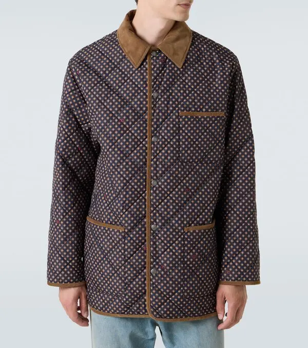 Valentino Garavani Polka-dot Quilted Jacket - Brown