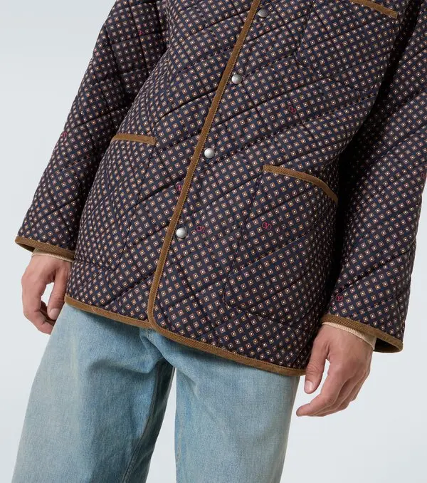Valentino Garavani Polka-dot Quilted Jacket - Brown