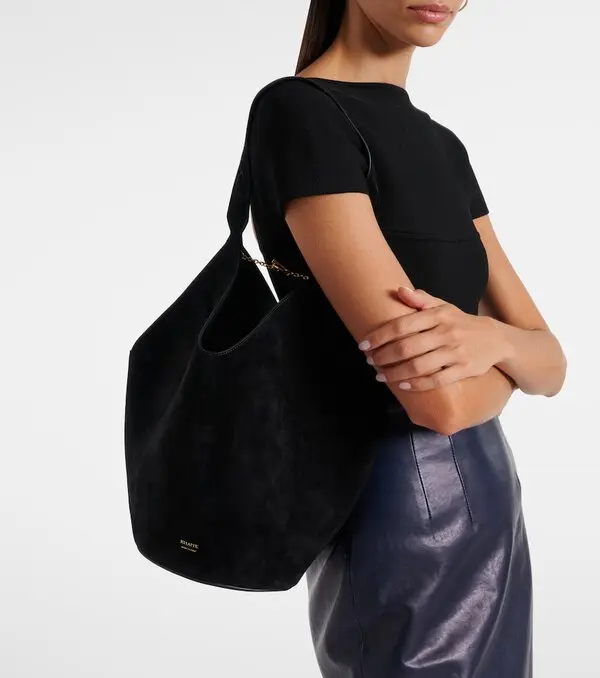 Khaite Suede Tote Bag - Black