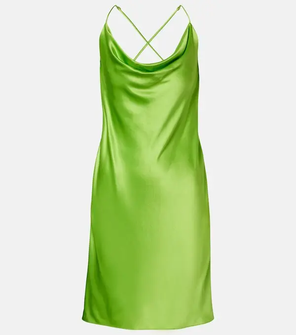 Saint Laurent Silk Satin Slip Dress - Green