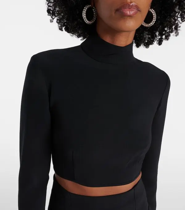 Costarellos Cropped Mockneck Top
