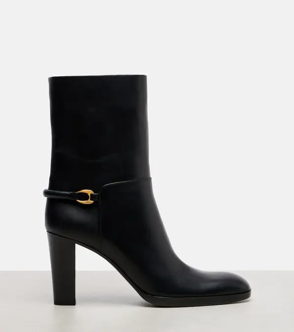 Saint Laurent Sulpice 80 Leather Ankle Boots