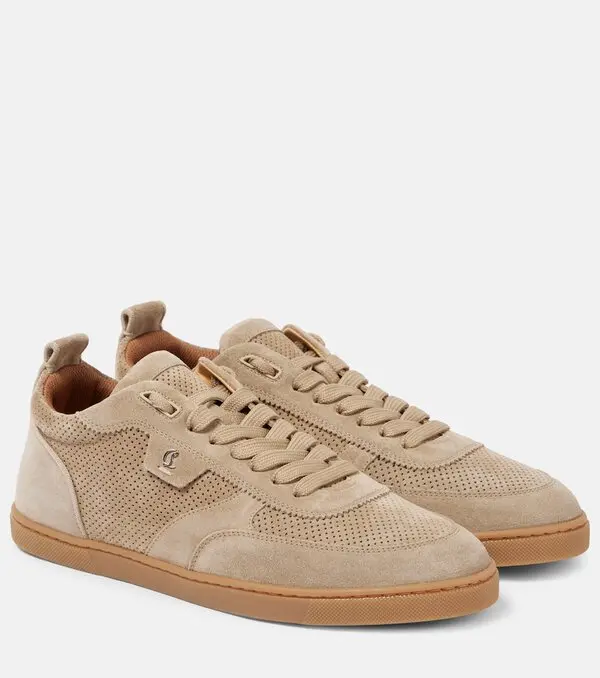 CHRISTIAN LOUBOUTIN Tutti Rui Suede Sneakers - Beige