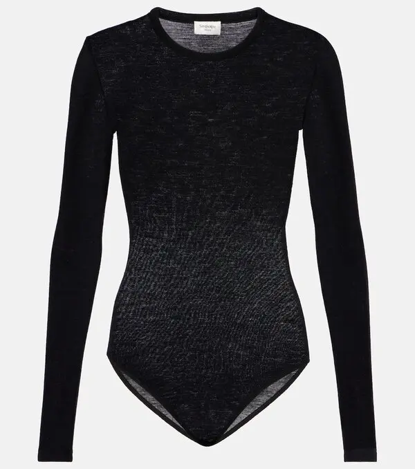Saint Laurent Wool Jersey Bodysuit - Black