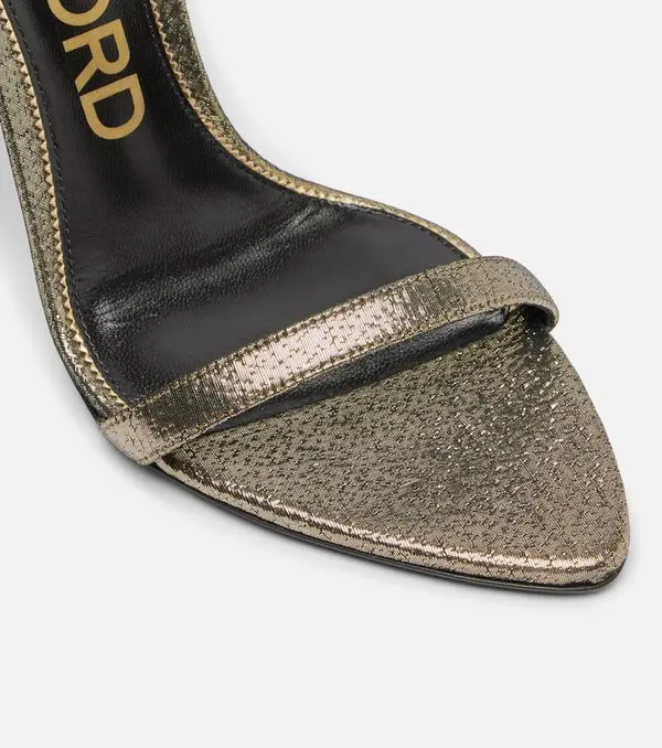 TOM FORD Padlock 105 Metallic Sandals
