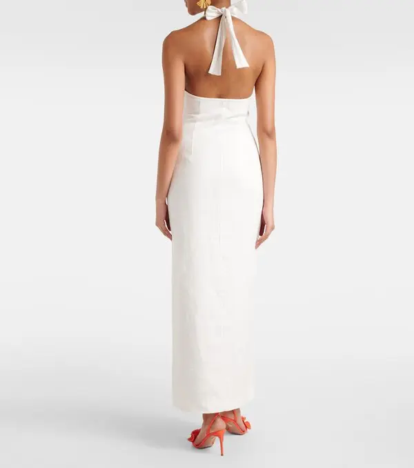 SIR. Violet Halterneck Linen Maxi Dress