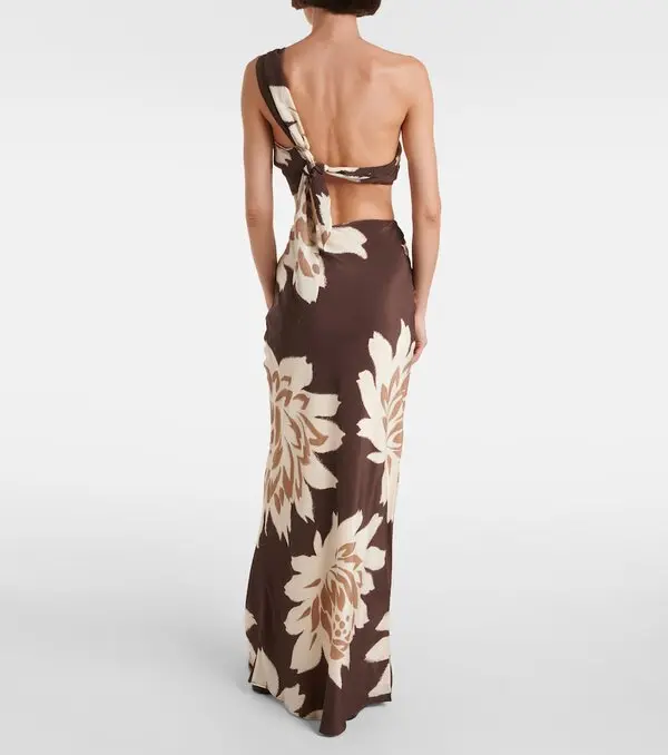 SIR. Floral Silk Satin Maxi Skirt