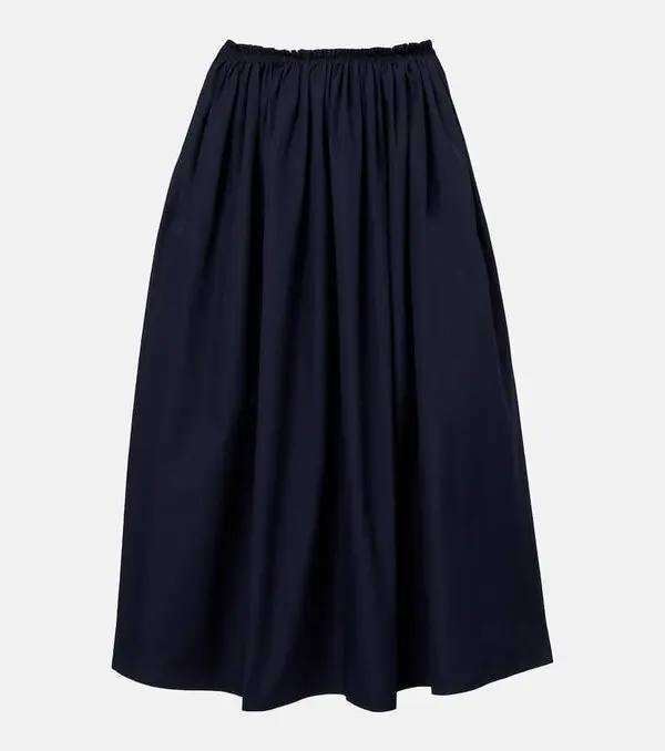 Gabriela Hearst Chiara Cotton Midi Skirt - Blue