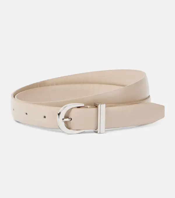 Khaite Luna Leather Belt - Beige