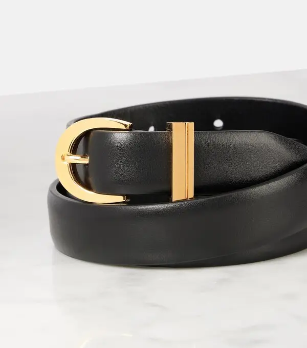 Khaite Luna Leather Belt - Black