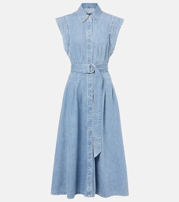 Veronica Beard Fuller Denim Midi Dress - Blue