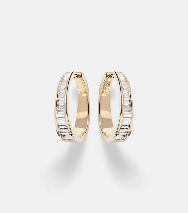 ANITA KO Meryl Classic 18kt Hoop Earrings With Diamonds - Gold