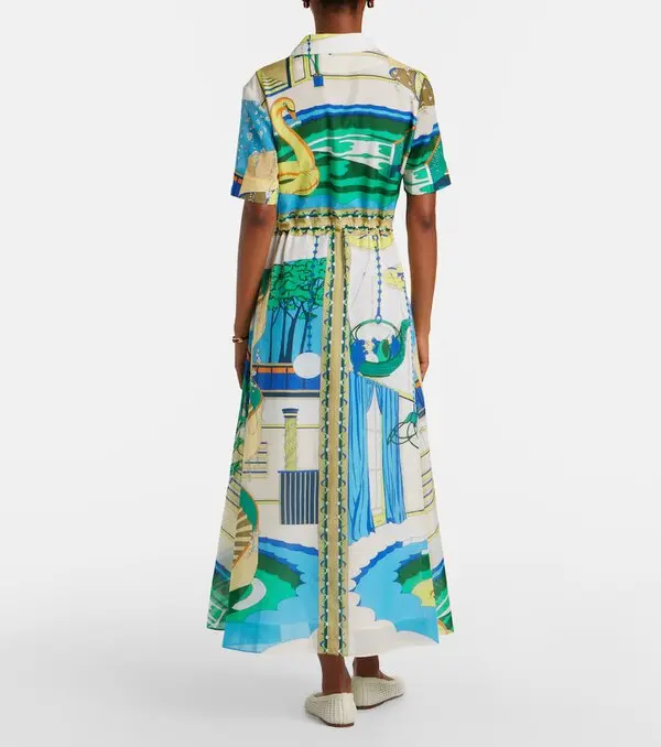 Tory Burch Printed Silk And Cotton Shirt Dress