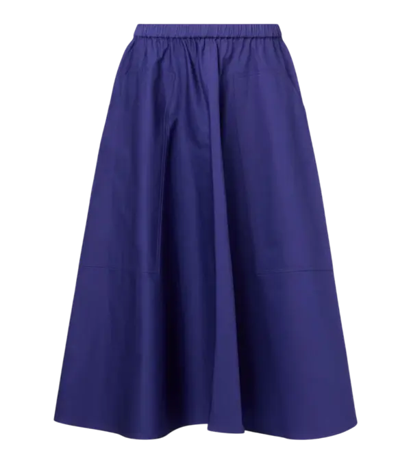 Vince High-rise Cotton Midi Skirt - Blue