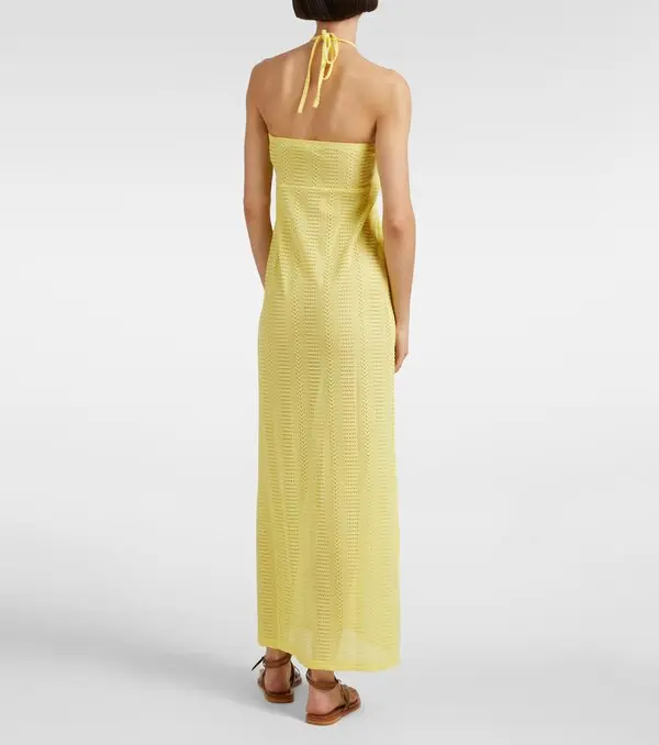 Melissa Odabash Mila Semi-sheer Halterneck Maxi Dress - Yellow