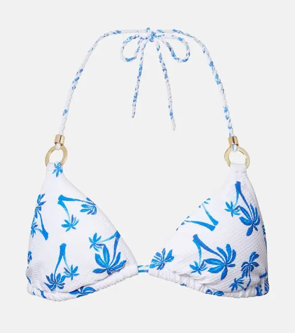 Heidi Klein Palm Beach Printed Bikini Top - White