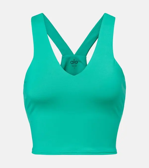 Alo Yoga Airbrush Real Sports Bra Tank Top - Green