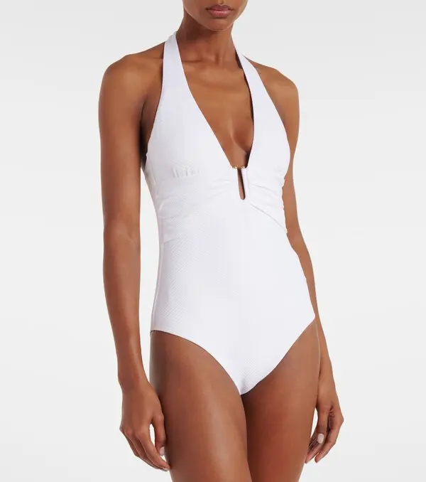 Heidi Klein Halterneck Swimsuit - White