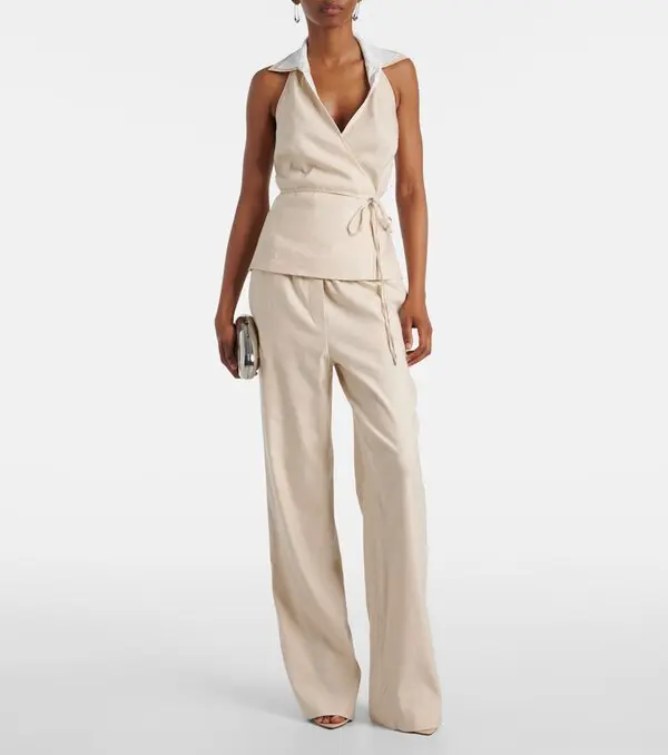 Simkhai Bristol Wide-leg Linen-blend Pants