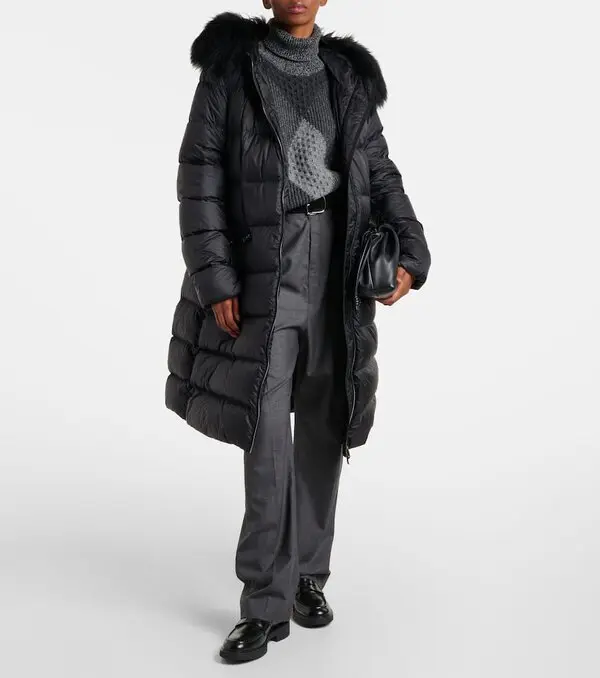Moncler Boedic Shearling-trimmed Down Jacket