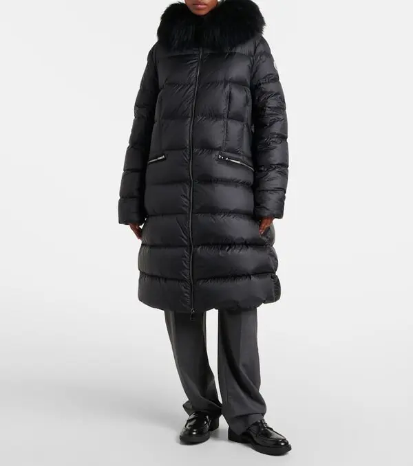 Moncler Boedic Shearling-trimmed Down Jacket