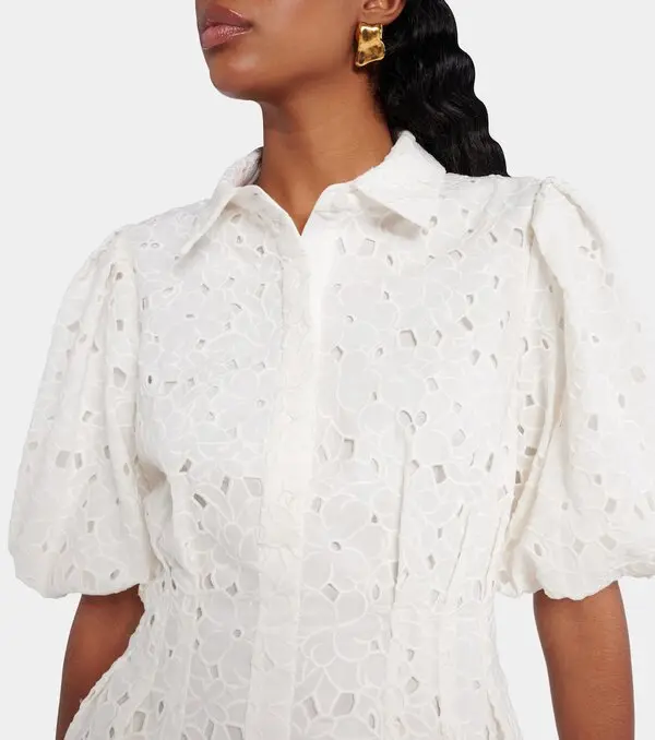 Simkhai Cleo Broderie Anglaise Cotton Mini Dress