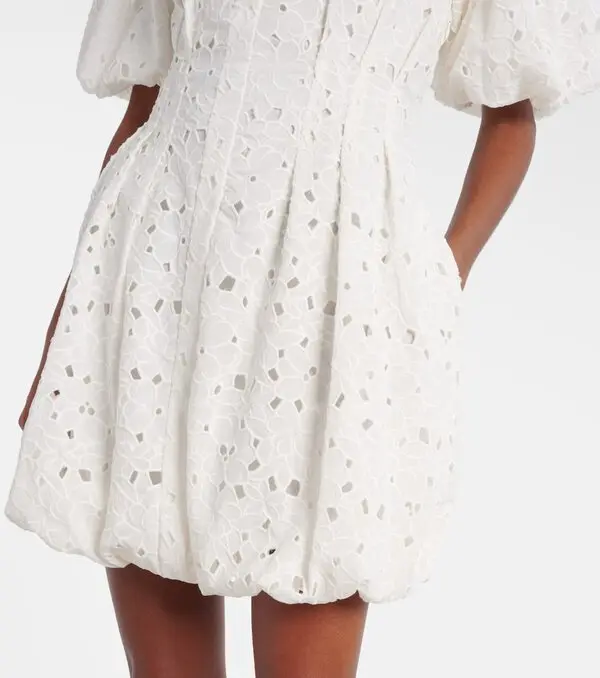 Simkhai Cleo Broderie Anglaise Cotton Mini Dress