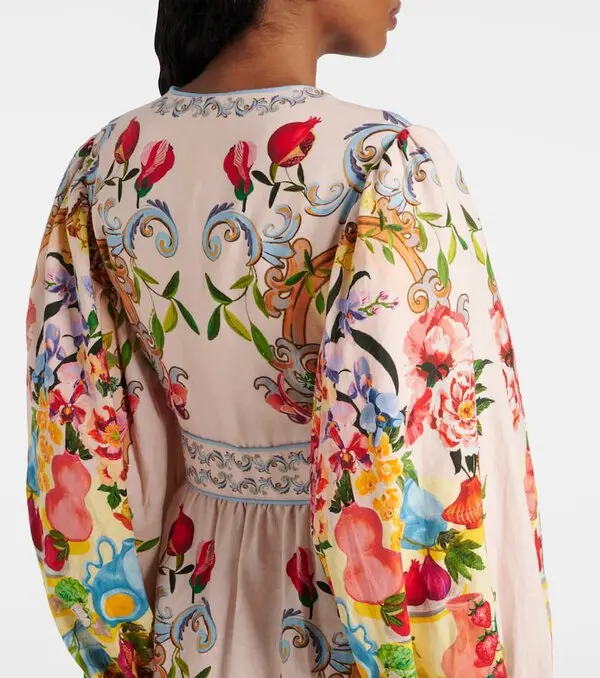 Farm Rio Floral Linen-Blend Maxi Dress In Multicoloured - 20% Off |  Editorialist