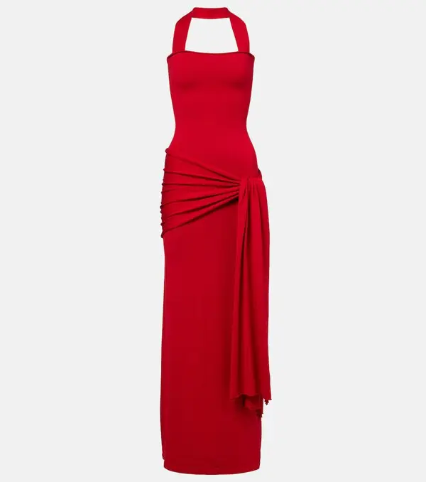 AYA MUSE Knitted Maxi Dress - Red