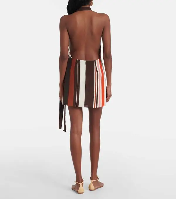 SIR. Thistle Striped Silk Satin Minidress - Multicoloured