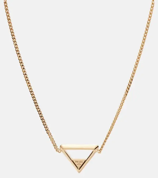 Prada Logo Chain Necklace - Gold