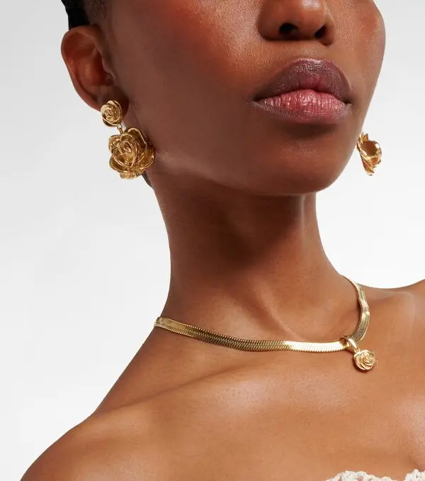 Magda Butrym Floral -plated Drop Earrings - Gold