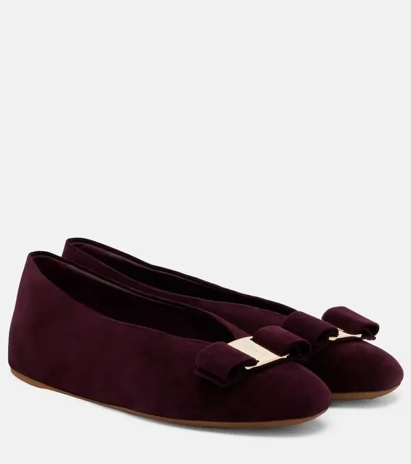 FERRAGAMO Vanna Suede Ballet Flats