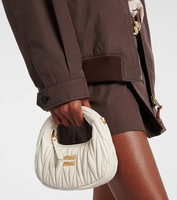 Miu Miu Wander Mini Matelassé Leather Shoulder Bag