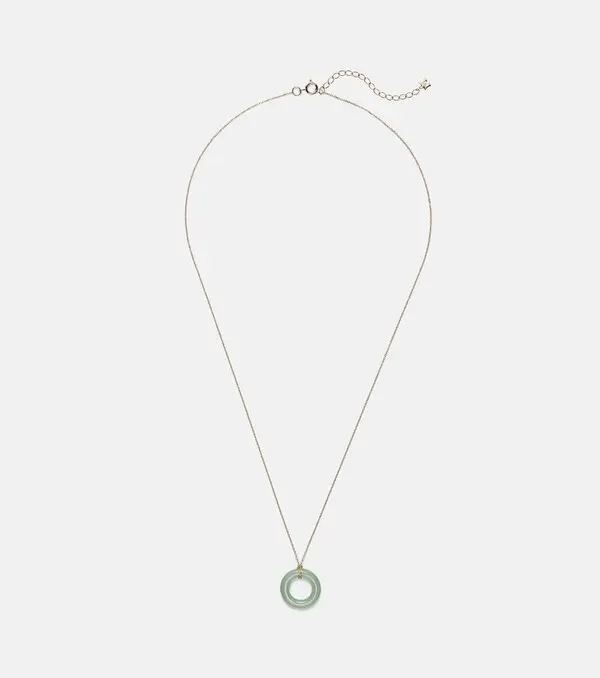 Mateo Donut Jade Pendant Necklace - Gold