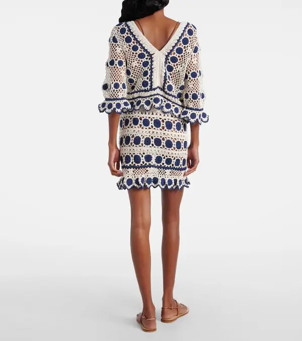 Anna Kosturova Bouquette Crochet Cotton Cardigan