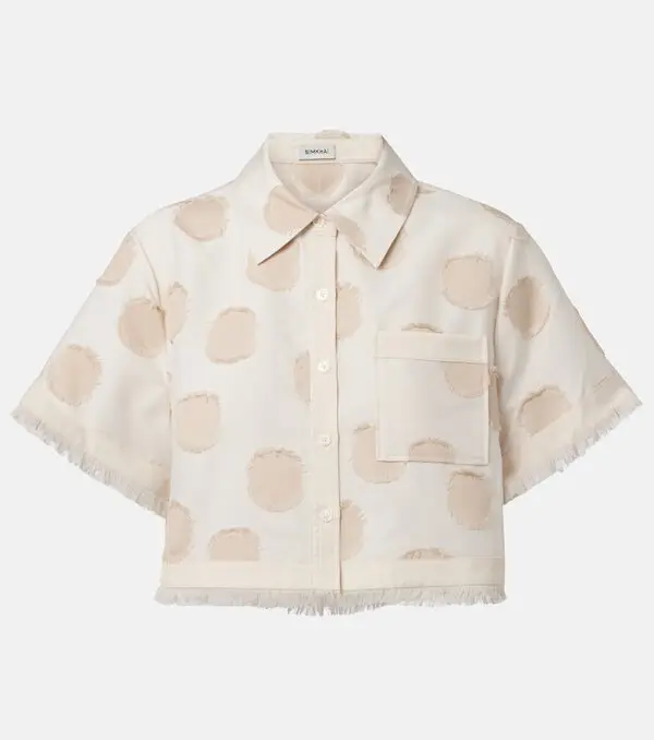 Simkhai Topanga Polka-dot Crop Top - Neutrals