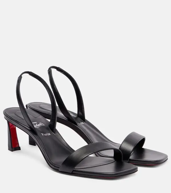 CHRISTIAN LOUBOUTIN O Condora 55 Leather Slingback Sandals - Black