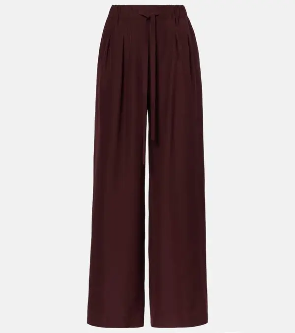 Loewe Pleated Silk Straight Pants
