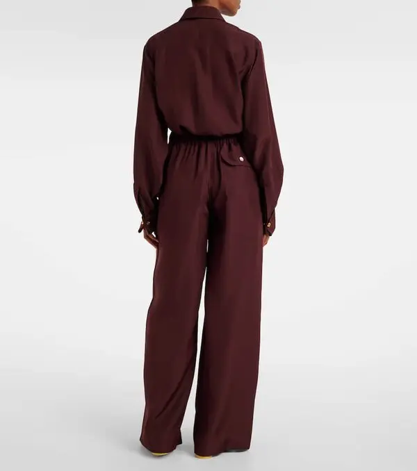 Loewe Pleated Silk Straight Pants