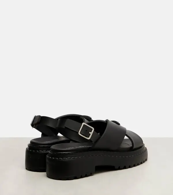 Prada Logo Rubber Platform Sandals