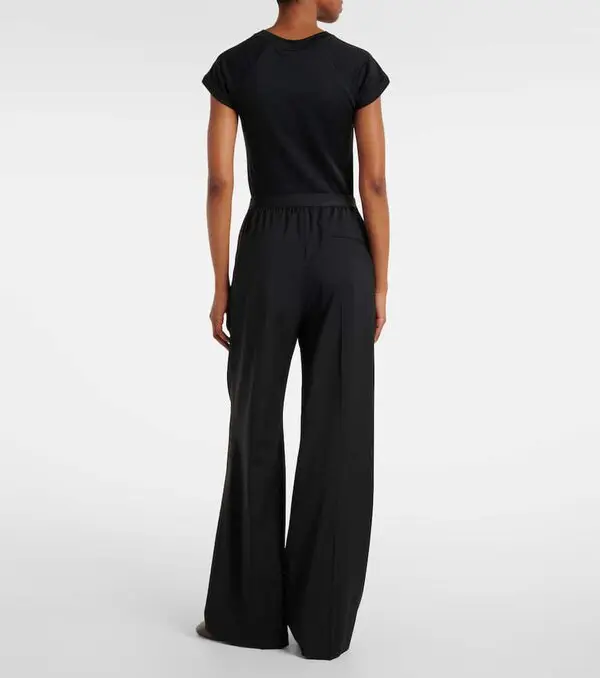 Loewe Logo Wool Mid-rise Straight Pants