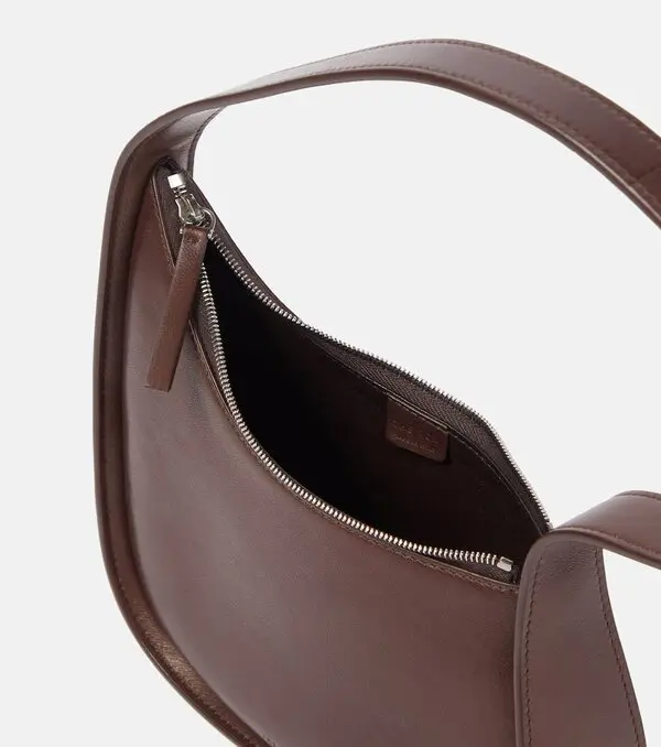 THE ROW Half Moon Leather Shoulder Bag - Brown