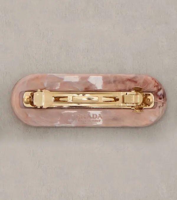 Prada Logo Crystal-embellished Barrette