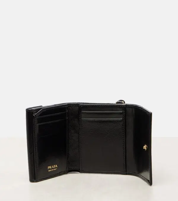 Prada Logo Leather Wallet - Black