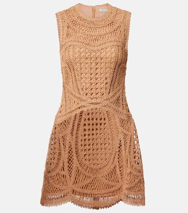Simkhai Coen Raffia-blend Mini Dress - Beige