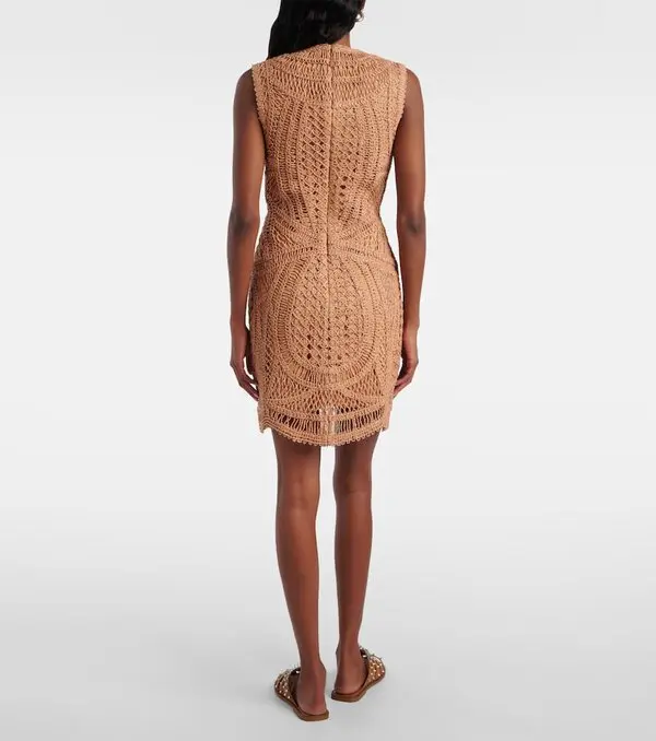 Simkhai Coen Raffia-blend Mini Dress - Beige