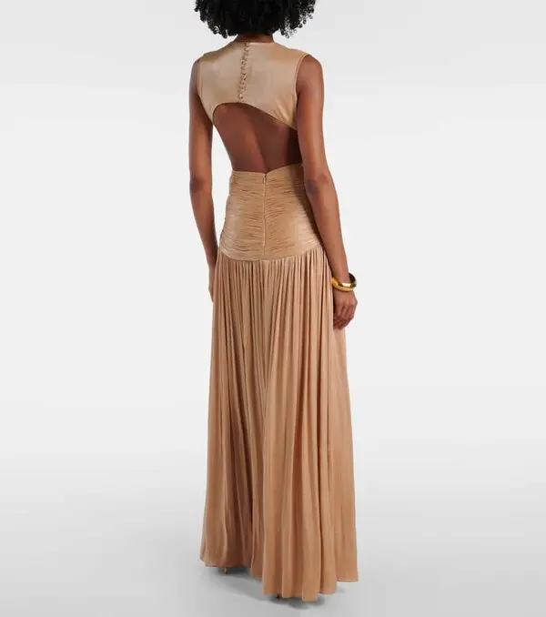 Costarellos Silla Cutout Gathered Gown - Gold
