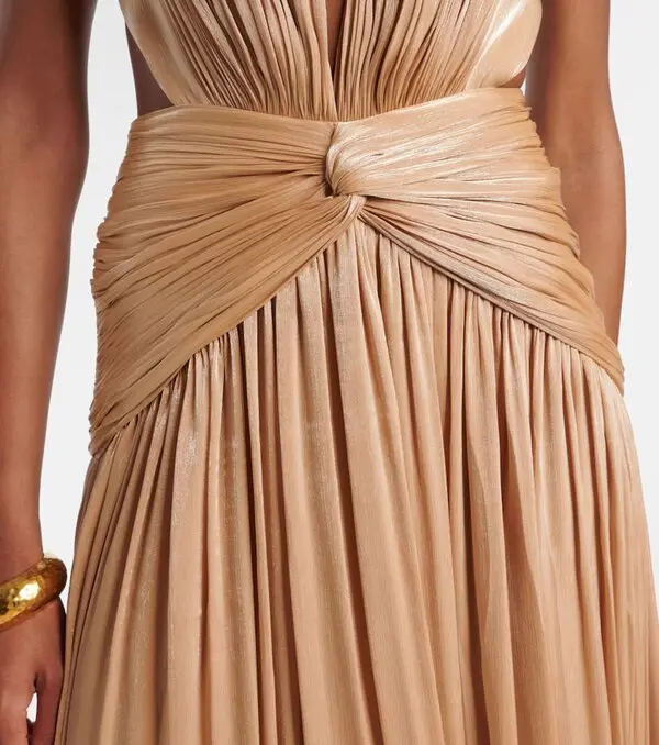 Costarellos Silla Cutout Gathered Gown - Gold